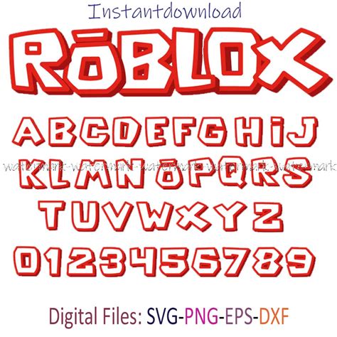 Roblox Alphabet Svg Roblox Font Cricut File Roblox Font 3d Inspire