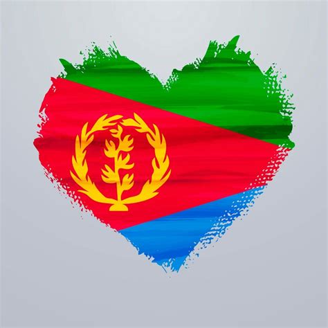 Premium Vector Heart Shaped Flag Of Eritrea