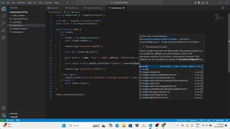 intended learning activities node js mongodb youtube