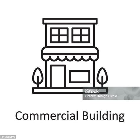상업용 건물 벡터 개요 아이콘 디자인 그림 흰색 배경 Eps 10 파일에 기타 기호 0명에 대한 스톡 벡터 아트 및 기타 이미지 0명 강철 건축 Istock