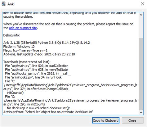 Progress Bar Cannot Install From Anki Website Code Issue Glutanimate