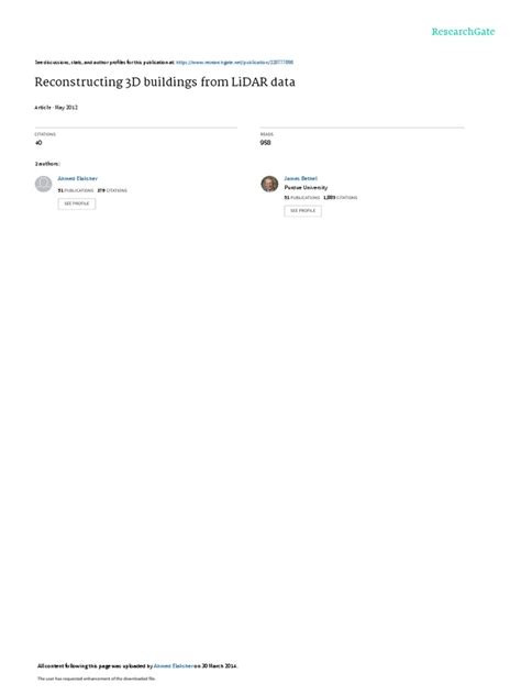 Reconstructing 3d Buildings From Lidar Data Pdf Lidar Teaching Mathematics