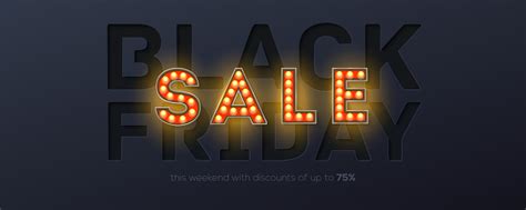 판매 경매에 대한 블랙 프라이데이 크리에이티브 배너 스티커 태그 또는 라벨에 대한 종이 컷 기술과 밝은 디자인 빛나는 조명 전구에서 빈티지 텍스트 판매 3d 벡터