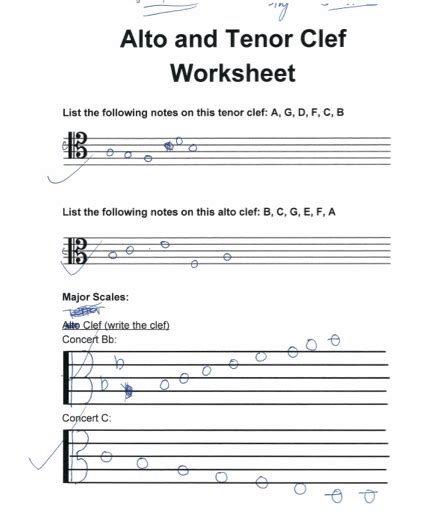 Alto Clef Worksheets