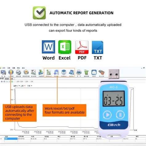 High Accuracy Usb Temperature Recorder For Freezer Cold Room Digital