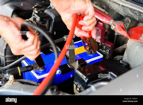 Jumping The Car Battery Charging Car Battery Stock Photo Alamy