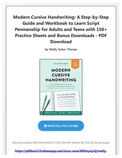 Download Modern Cursive Handwriting A Step By Step Guide And Workbook To Learn Script