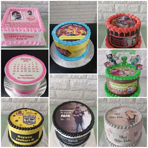Jual Edible Cake Kue Ulang Tahun Kue Foto Birthday Cake Shopee Indonesia