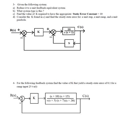 Solved Given The Following System A Reduce It To A Unit Chegg