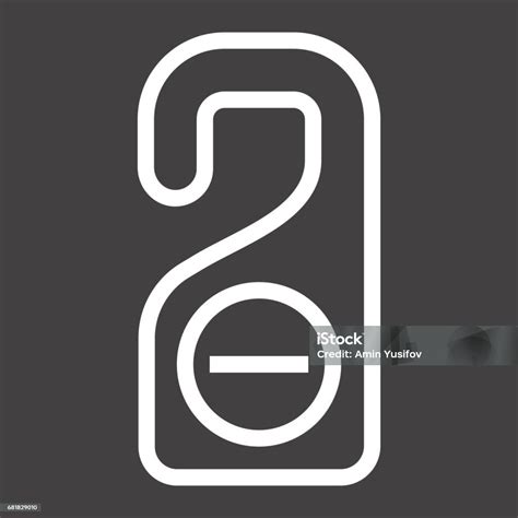 문 걸이 태그 라인 아이콘 여행 및 관광 벡터 그래픽 검정색 배경 Eps 10에 선형 패턴을 방해 하지 마십시오 고체에 대한 스톡 벡터 아트 및 기타 이미지 Istock