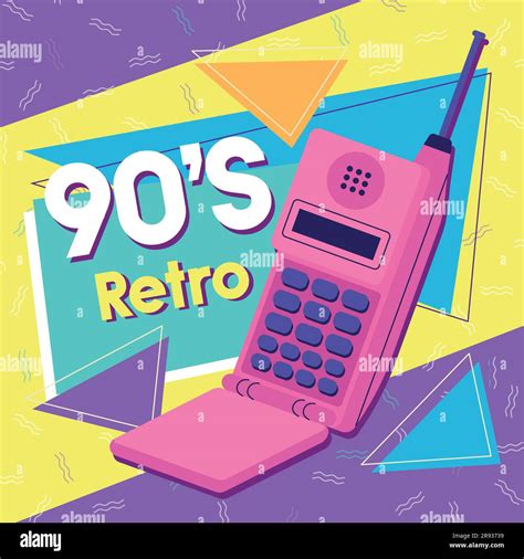 Isolated Mobile Phone Nostalgic Retro Background Vector Stock Vector Image And Art Alamy