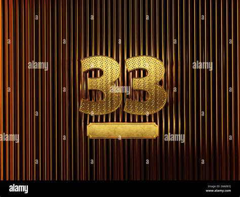 Number 33 Number Thirty Three Perforated With Small Holes On The