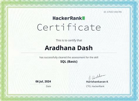 Aradhana Dash On Linkedin Sql Certified Databases Dbms Hackerrank