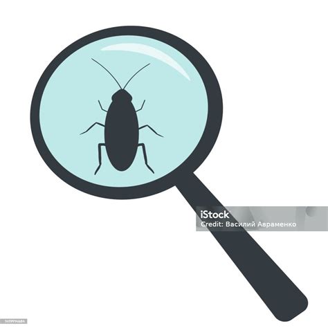 흰색 배경에 돋보기로 격리 된 바퀴벌레 벡터 일러스트 레이 션 0명에 대한 스톡 벡터 아트 및 기타 이미지 0명 더러운 돋보기 광학 기기 Istock