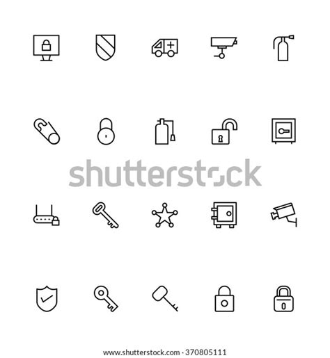 Security Line Vector Icons 5 Stock Vector Royalty Free 370805111