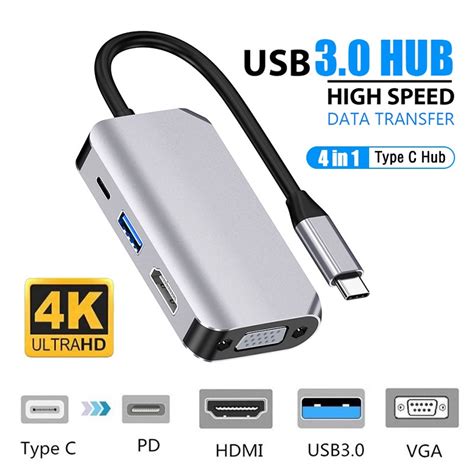 Type C To HDMI Adapter Type C Hub USB C To HDMI Type C To VGA To USB C Hub Type C HDMI Adapter