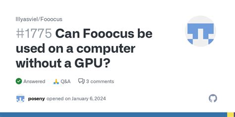 Can Fooocus Be Used On A Computer Without A GPU Lllyasviel Fooocus