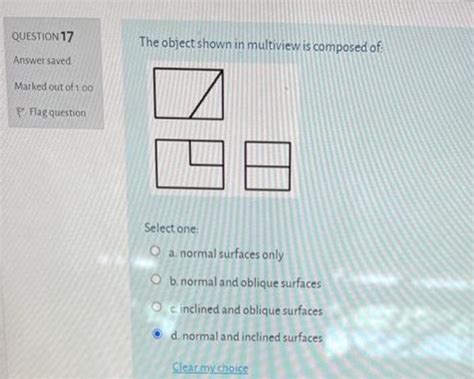 Solved Question 17 The Object Shown In Multiview Is Composed