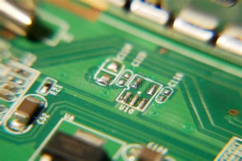 Computer Chip Motherboard Futuristic Circuit Board With Electrons