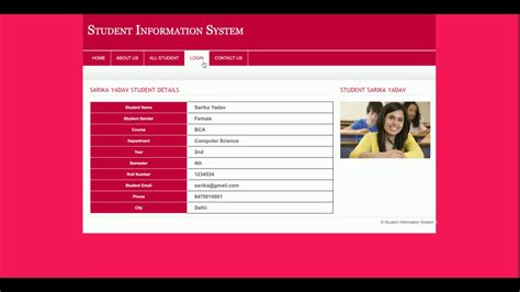 Student Information System Php And Mysql Project Source Code Php