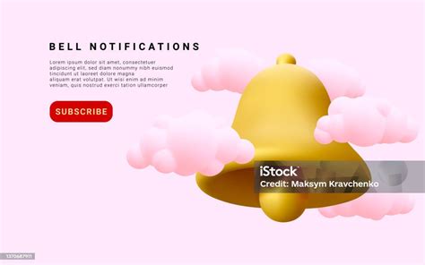 3d 사실적인 알림 벨 휘파람 구름 벡터 일러스트레이션 3차원 형태에 대한 스톡 벡터 아트 및 기타 이미지 3차원 형태 Brand Name Online