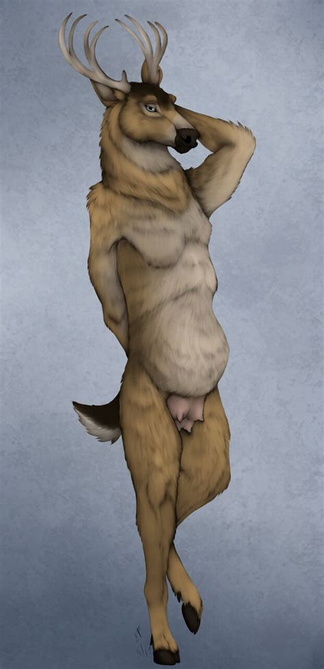 Rule 34 Anatomically Correct Anthro Antlers Brown Fur Cervine Crevine