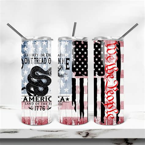 20 Oz Skinny Tumbler Design We The People Sublimation Tumbler Template