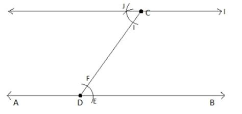 Draw A Line Say AB Take A Point C Outside It Through C Draw A Line Parallel To AB Using Ruler