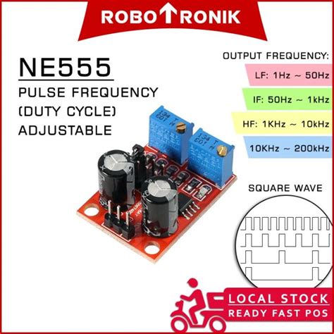NE555 Timer Adjustable Pulse Frequency Duty Cycle Generator Clock Module Lazada