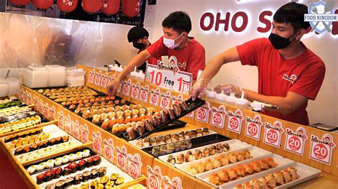 가성비 굿 태국 방콕 야시장의 10바트370원 길거리초밥 태국 길거리음식 Interesting Bangkok Night Market Sushi Making