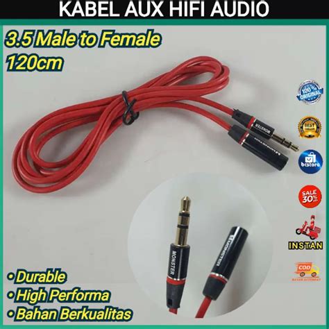 Jual Kabel Aux Audio Male To Female 35 Hifi Cable 35mm Male Ke Female