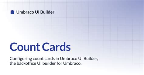 Count Cards Umbraco UI Builder