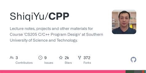 GitHub ShiqiYu CPP Lecture Notes Projects And Other Materials For