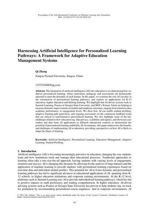 Pdf Harnessing Artificial Intelligence For Personalized Learning Pathways A Framework For