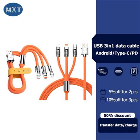 W In Super Fast Charging Cable Type C A Liquid Silicone Kabel Fast Charge For Ip Type C