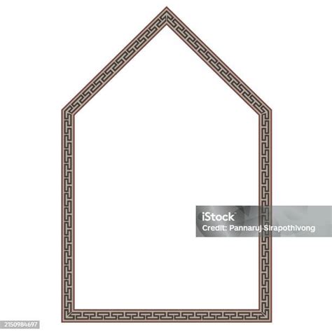 삼각형 아치 오래 된 Grerek 키 아키텍처 창 문 그리스어 사행 무늬 골동품 복고풍 빈티지 구불 구불 한 구식 디자인 액자 예술과 공예 테두리 요소 장식 외딴 배경