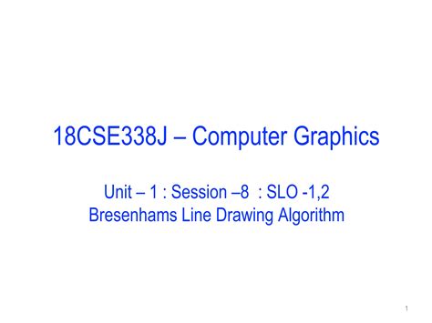 Bresenhams Line Drawing Algorithm In Graphicspdf