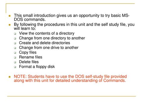 Ppt Operating Systems Continued Introduction To Ms Dos Powerpoint Presentation Id6675555