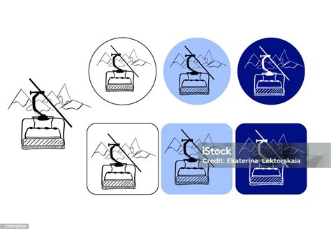산악 리프트 그래픽 라인 로고 벡터 스키 리조트 겨울 스포츠 스키 스노우 보드 산악 리조트 스키 리프트 눈 덮인 슬로프 겨울