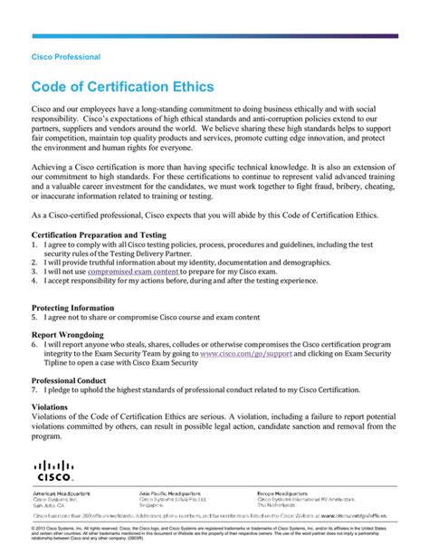 Code Of Certification Ethics
