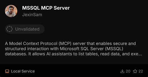 Mssql Mcp 服务器 Mcp Servers · Lobehub