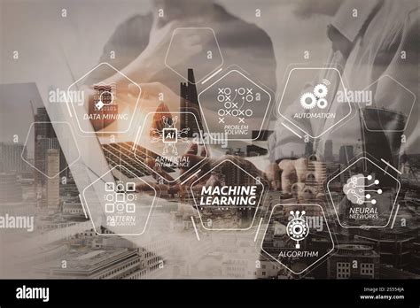 Machine Learning Technology Diagram With Artificial Intelligence Ai Neural Network Automation
