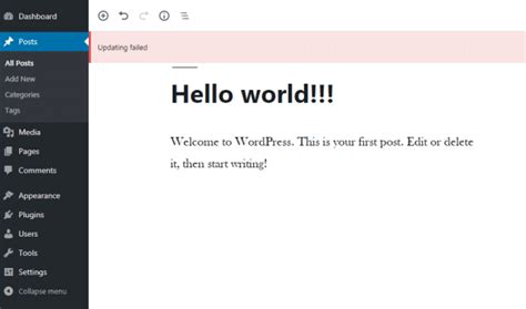 How To Fix WordPress Update Publish Failed Errors