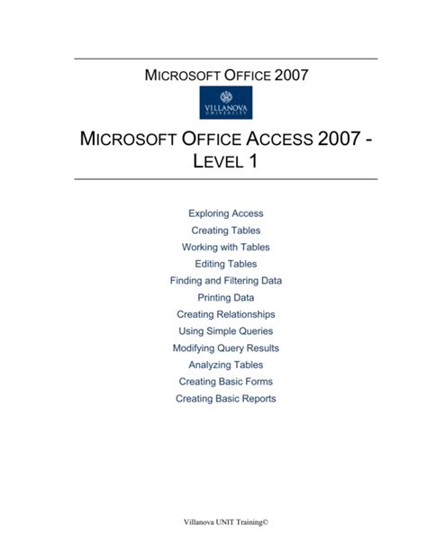 Microsoft Office Access 2007