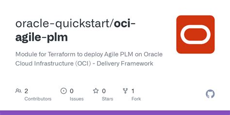 Github Oracle Quickstartoci Agile Plm Module For Terraform To