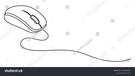 Continuous Single Line Drawing Computer Mouse Stock Vector Royalty Free 2553685047 Shutterstock