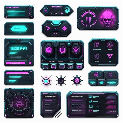 Premium Vector Cyberpunk Ui Pack On Vector Illustration