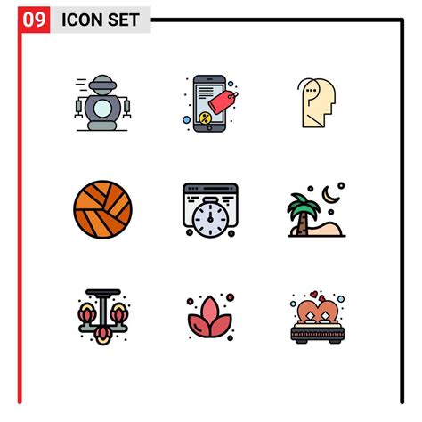 9 Universal Filledline Flat Color Signs Symbols Of Ramadan Web Confuse Brain Development Sport