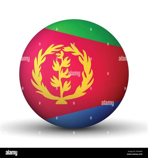 Glass Light Ball With Flag Of Eritrea Round Sphere Template Icon