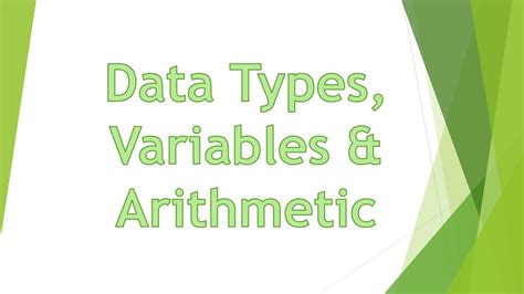 Data Types Variables And Arithmetic Ppt Download